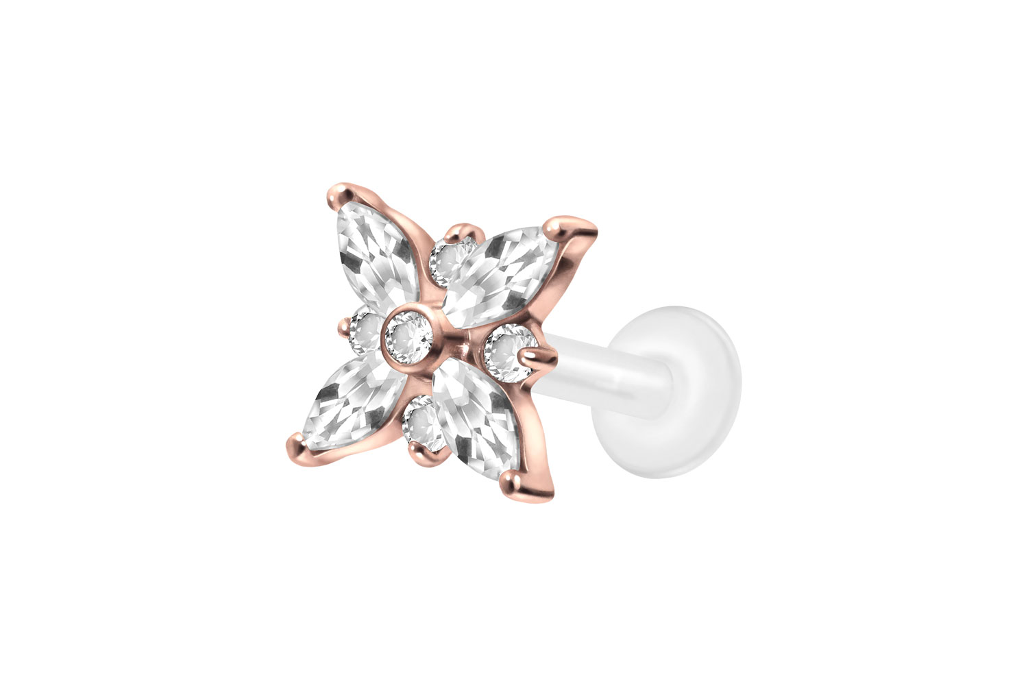 PTFE labret with internal thread + titanium attachment CRYSTAL STAR ...